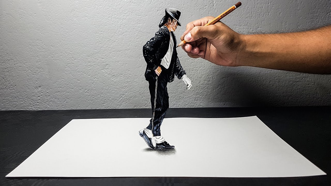 3D Drawing of Michael Jackson | Moonwalk | - ART-CYO
