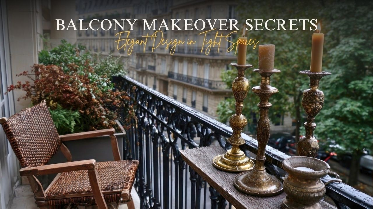 Small Balcony Decor : Antique Brass Candlelight for a Romantic Parisian Evening