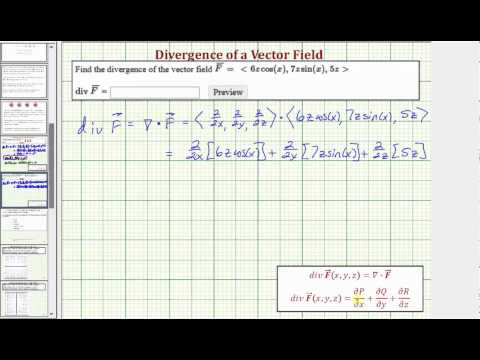 Ex 2: Determine the Divergence of a Vector Field | Math Help from ...