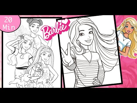 Long BARBIE Coloring Page Compilation COLOR BARBIE with Brooklyn and Friends - In Markers