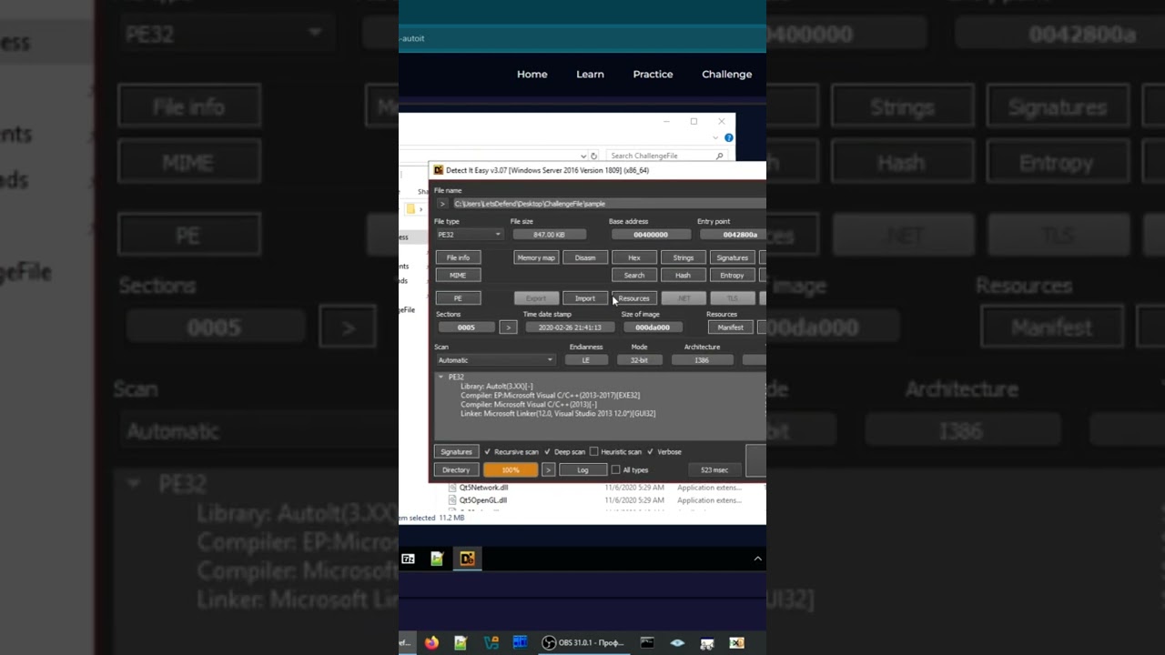 How to calculate file entropy using Detect It Easy