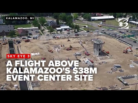 DRONE: Take a flight over Kalamazoo's new event center as construction continues