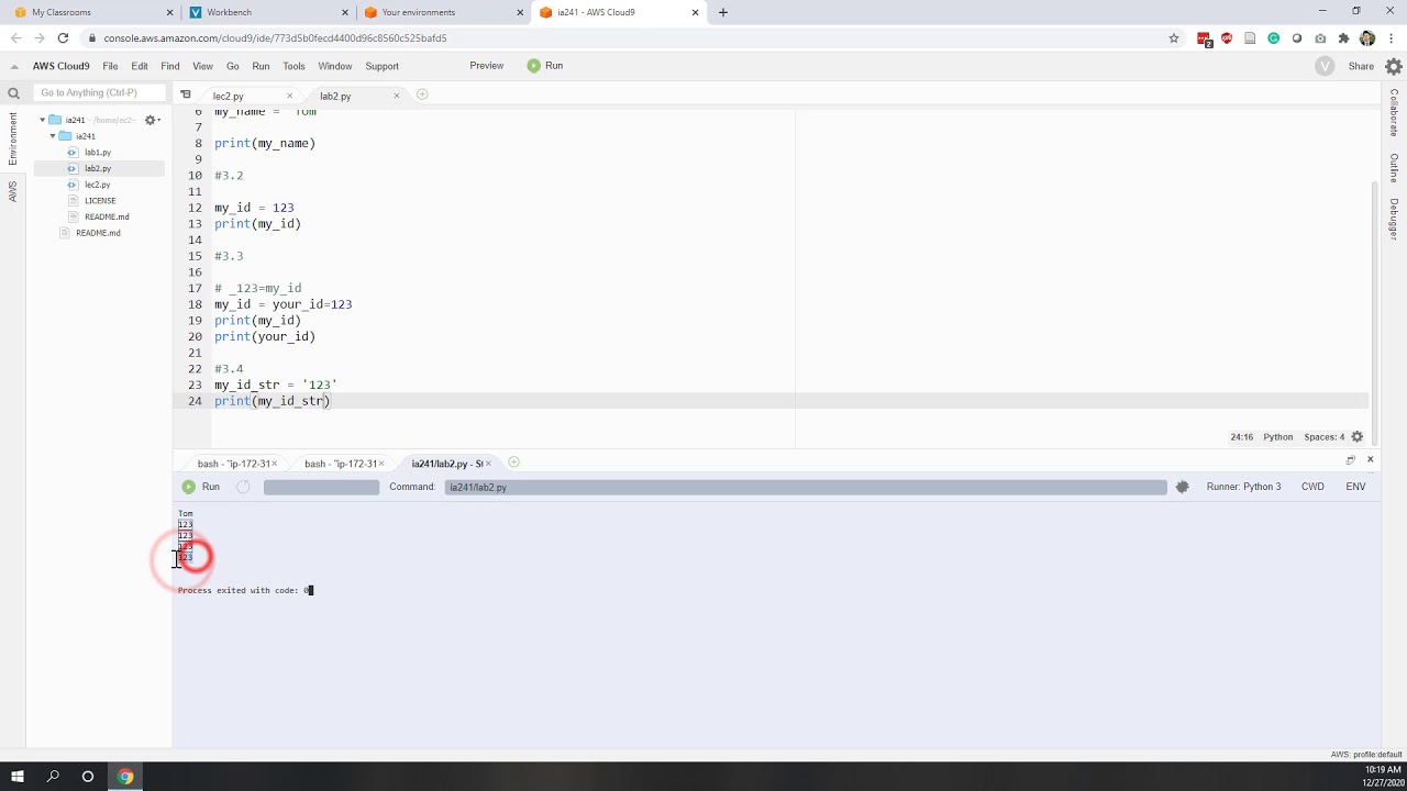 Lab 2 String, Number, and Variables in #Python