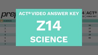 ACT Z14 Answer Key & Score Chart