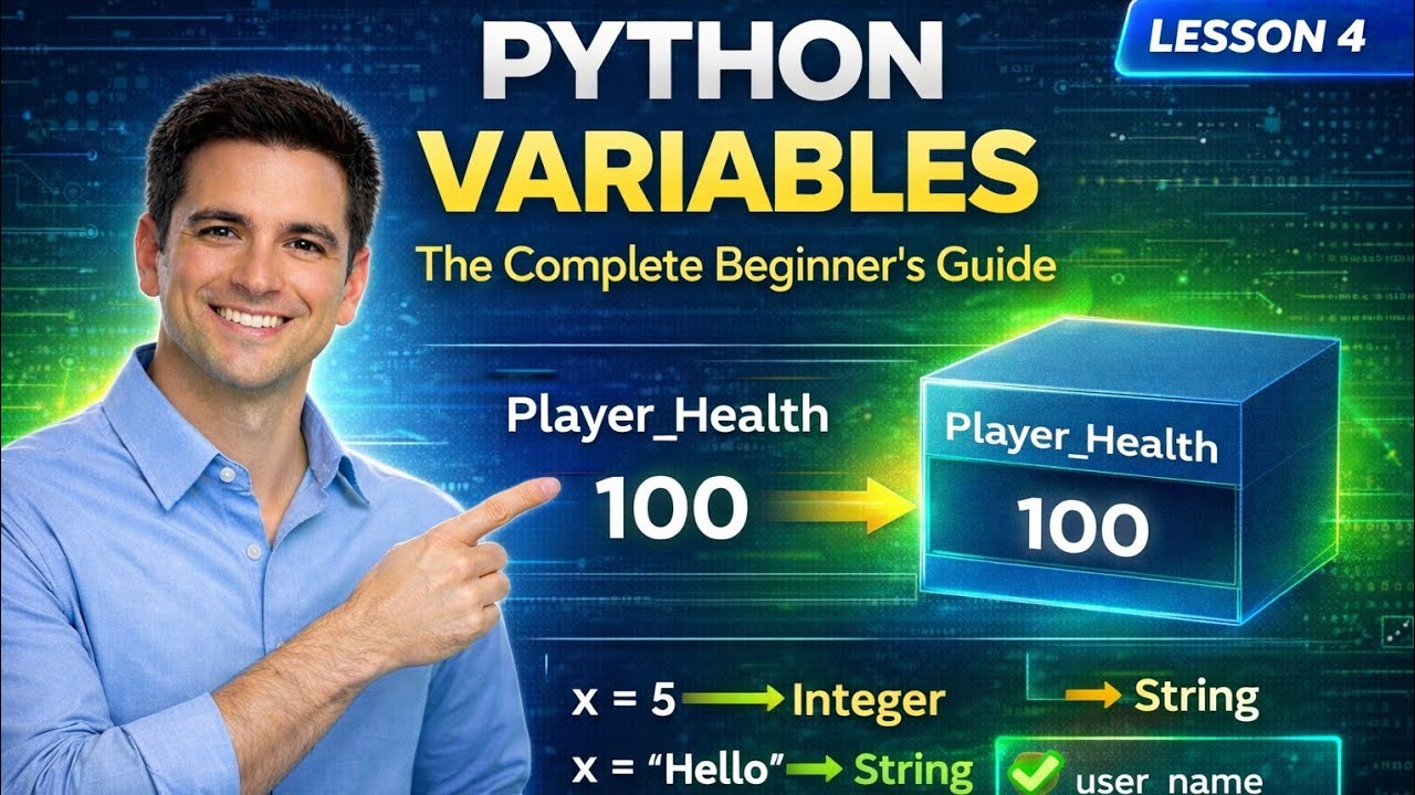 Python Variables & Data Types Explained | Naming Rules & Dynamic Typing | Lesson 4 (2026)