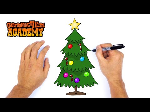 How to Draw a Christmas Tree- Art for Beginners