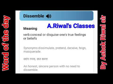 Dissemble// Meaning and Pronunciation// Synonyms and Antonyms// Vocabulary// A.Riwal's Classes