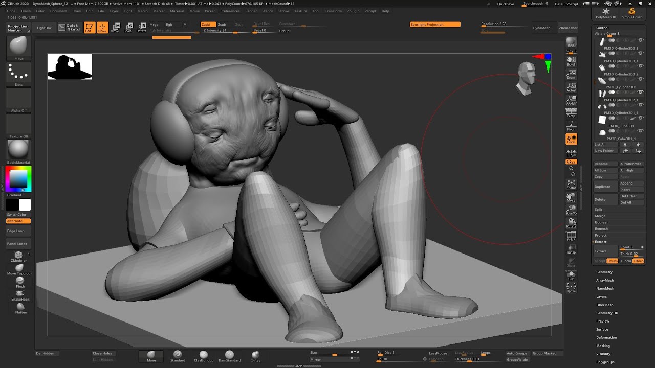 oc sculpt sketch  zbrush part 1