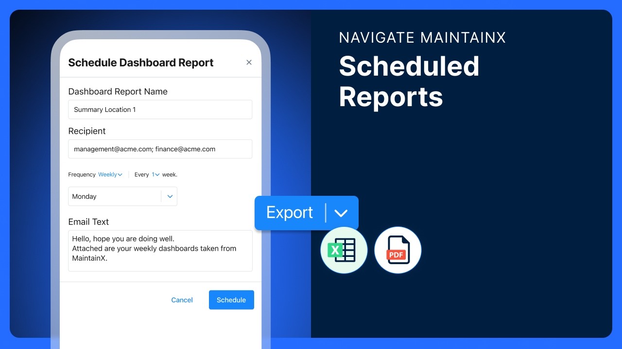 Navigate MaintainX | Scheduled Reports