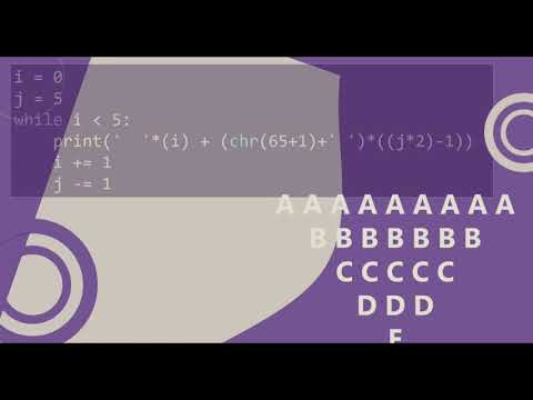 91 Alphabet Triangle Pattern without any pre-defined method using while loop in Python