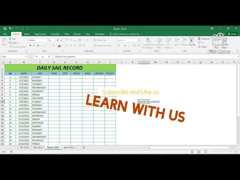 how to create excel daily sales record. Make your work easy with daily records. daily records