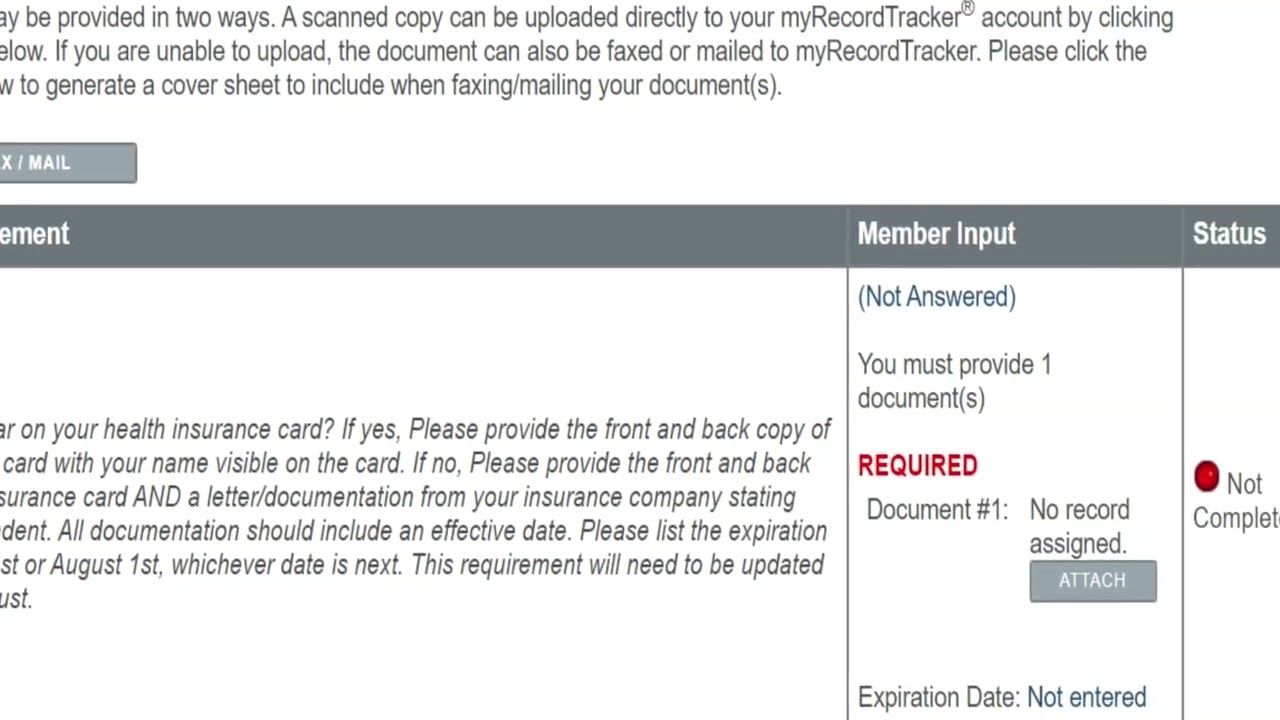 myrecordtracker requirments