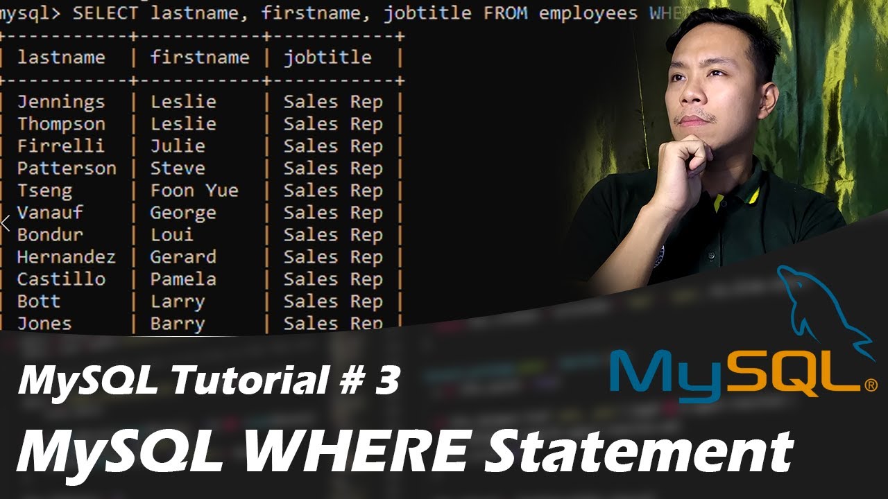SQL Tutorial 3: WHERE Statement - CodeLikeLD Tagalog Tutorials