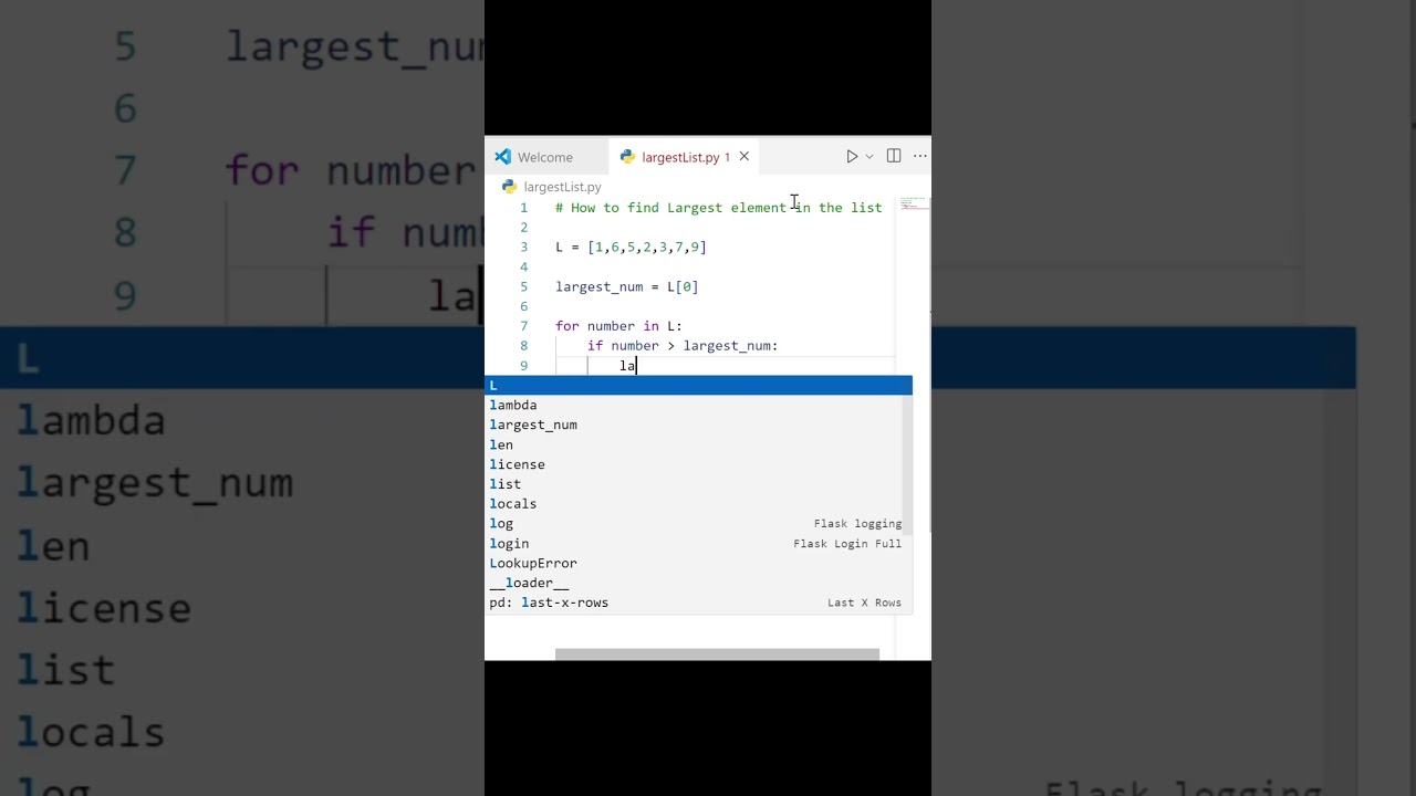 How to find largest number in a list #coding #pythontricks #pythonic #programming #codingtechnique