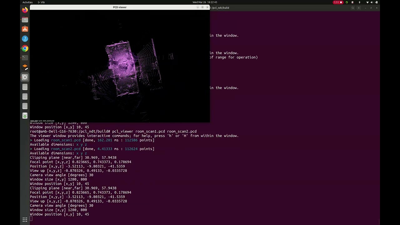 Point Cloud Library PCL based Normal Distribution Transformation NDT to align 2 PCL in Docker