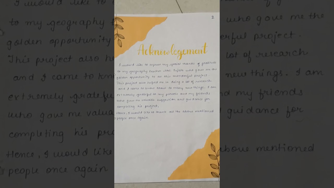 How to write acknowledgement for project | Border design idea |#acknowledgement #project