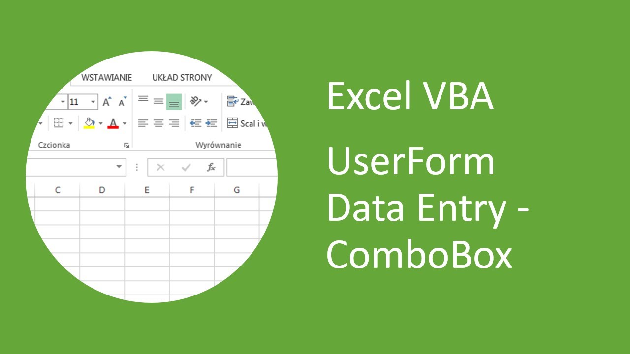 Excel UserForm Data Entry (VBA) #2 - ComboBox (Drop Down List)