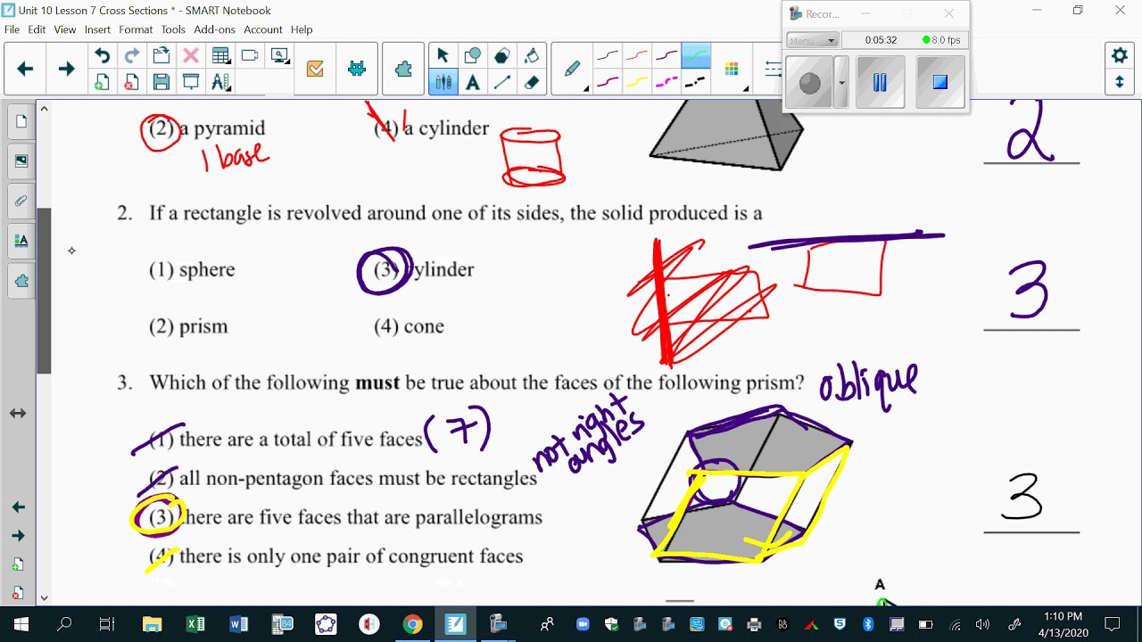 Unit 8 Lesson 1 HW KEY VIDEO