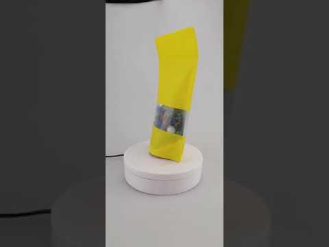 Matte Yellow Stand Up Pouch,Matte,with Window