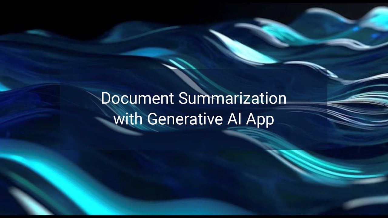 Document Summarization with Generative AI App