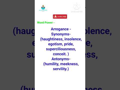 Arrogance (word meaning /word power )#vocabulary #english #synonyms #antonyms