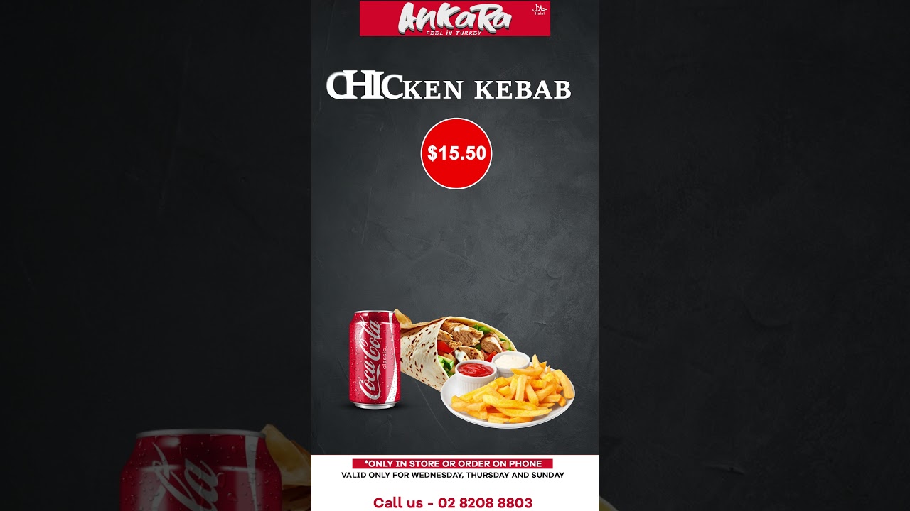 Grab a Chicken Kebab Meal for 2 only at $30 or Savor 1 Meal for Just $15.50. #AnkaraRestaurant