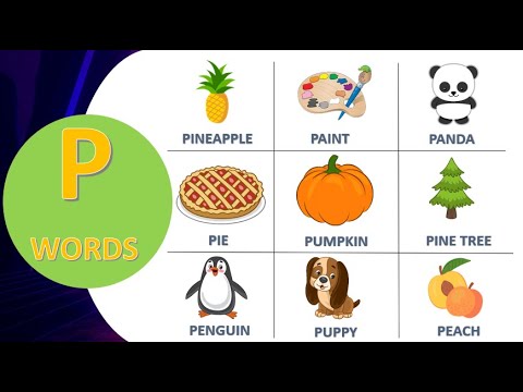 Words Starting with P β Learn words that starts with P | Educational Video