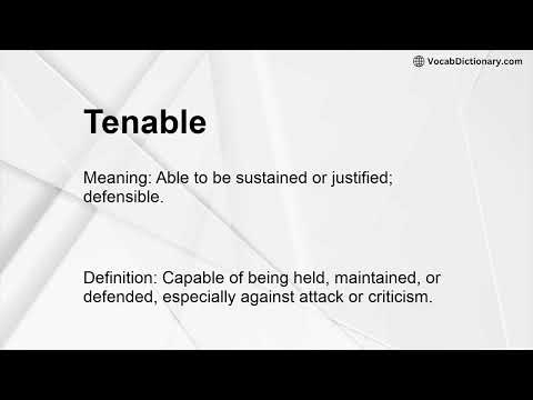 Tenable Meaning
