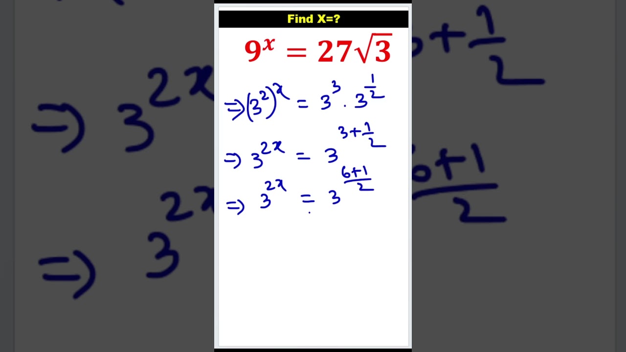 A Nice math Olympiad Exponential Problem #short #olympiad #mathematics #maths #exponents