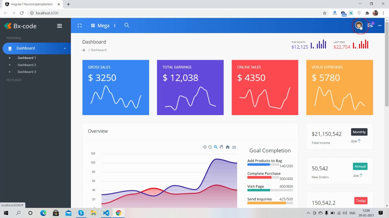 Angular 11 Bx-Code Responsive Admin Dashboard Template Free