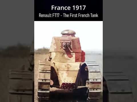 AI Colorized Video of The FIRST FRENCH TANK 🛡️ in WORLD WAR I 🌍 - 1917 #colorized
