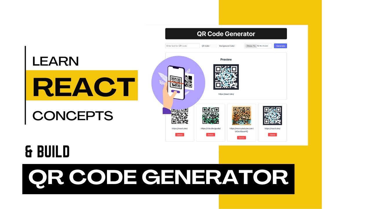 React : Detailed Dive | Design a QR Code Generator | ft Cursor