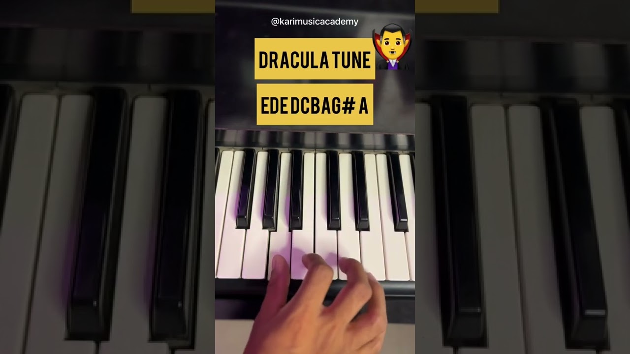 Dracula Tune Easy Piano Tutorial with Notes | Kari Music Academy #shorts #pianotutorial #pianolesson