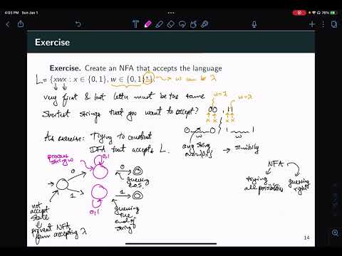 NFAs - Creating an NFA to accept a language