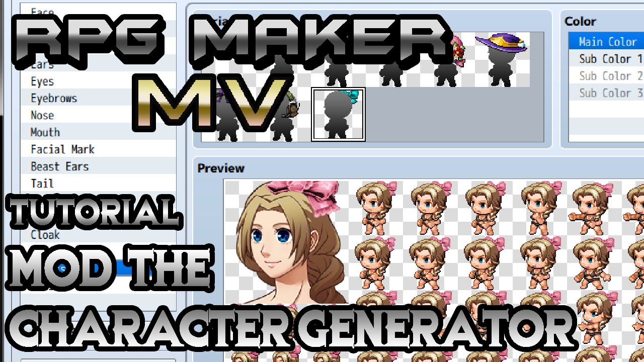 RPG Maker MV Tutorial: Mod The Character Generator!