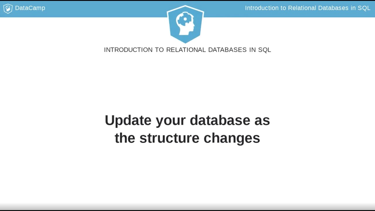 SQL Tutorial: Update your database as the structure changes