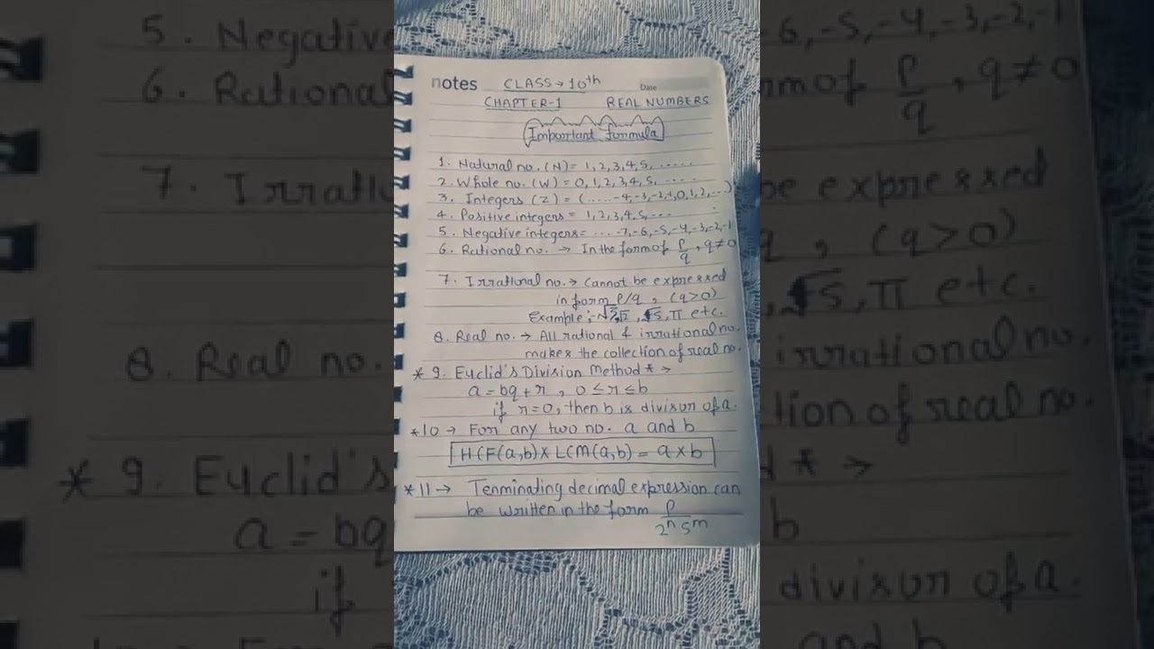Class 10th Maths important formula of Chapter 1,,,,||Real numbers,,, ||