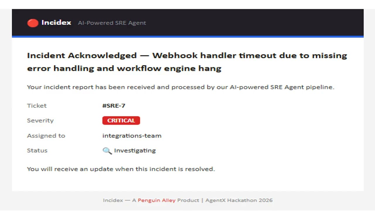 Incidex  #AgentXHackathon