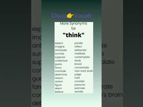 Synonyms for think