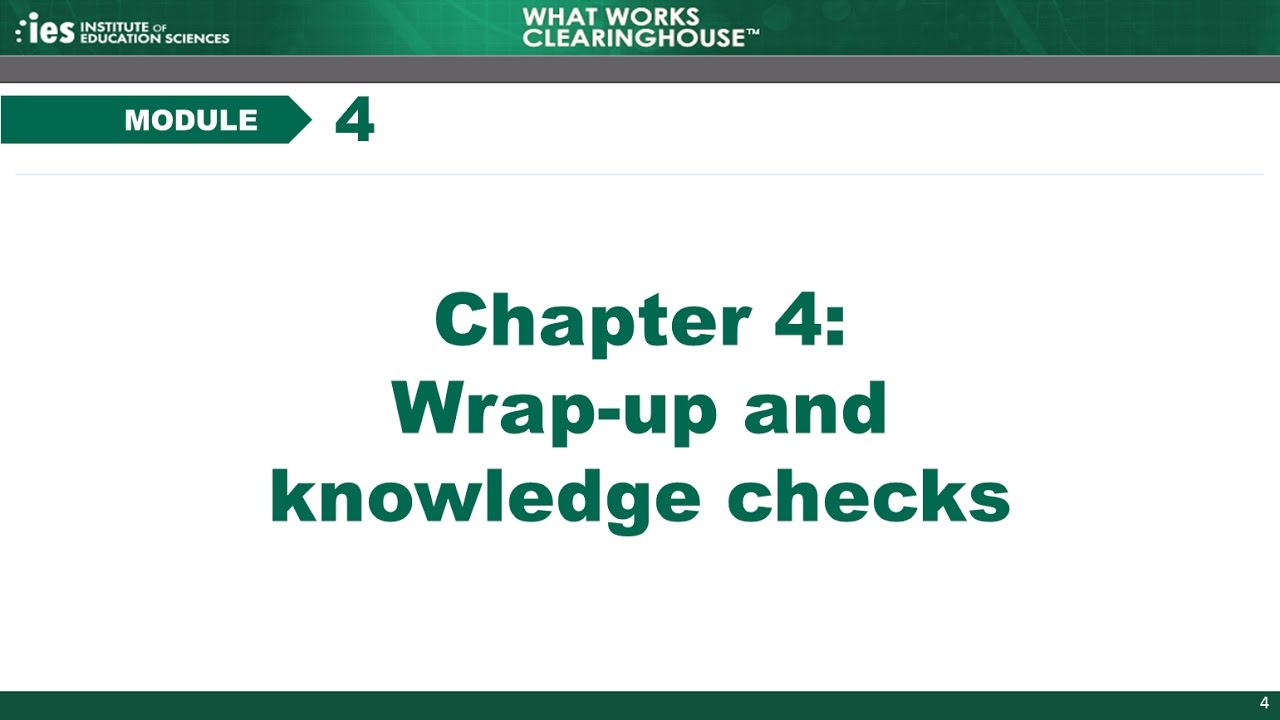 Module 4, Chapter 4: Wrap-up and Knowledge Checks