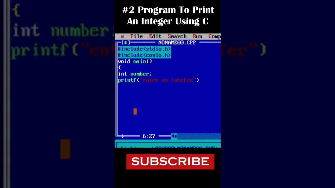 #2 Program To Print An Integer Value Using C language
