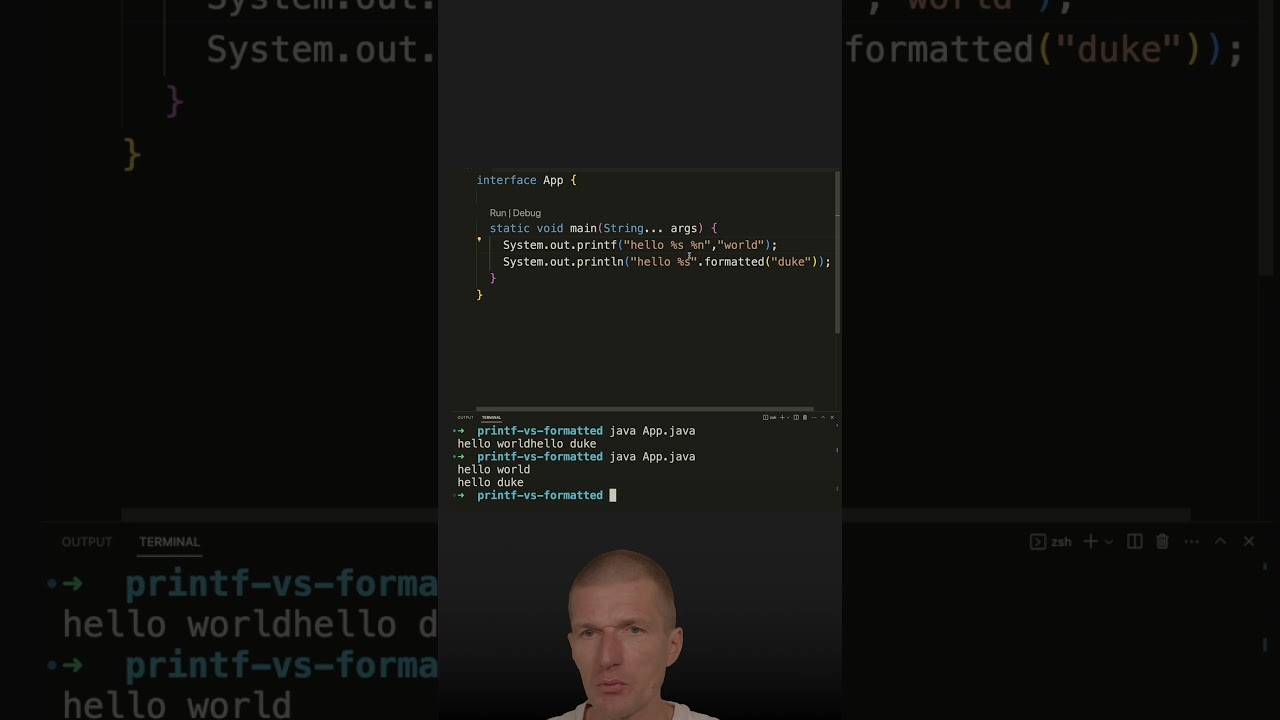 String.formatted vs. System.out.printf #java #shorts #coding #airhacks