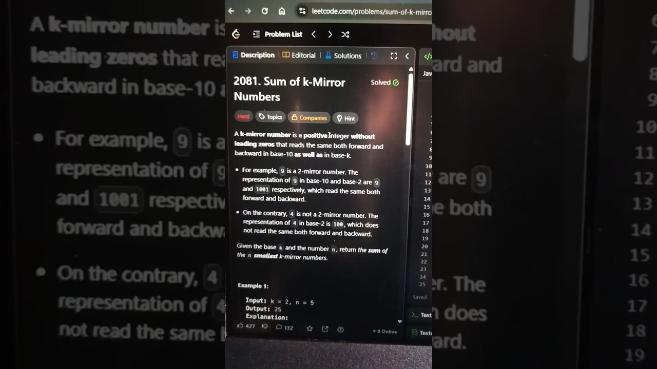 👉 LeetCode 2081 Solution | Daily Coding in Java, C++ & Python 🚀 #shortsindia #motivation  #codeprep