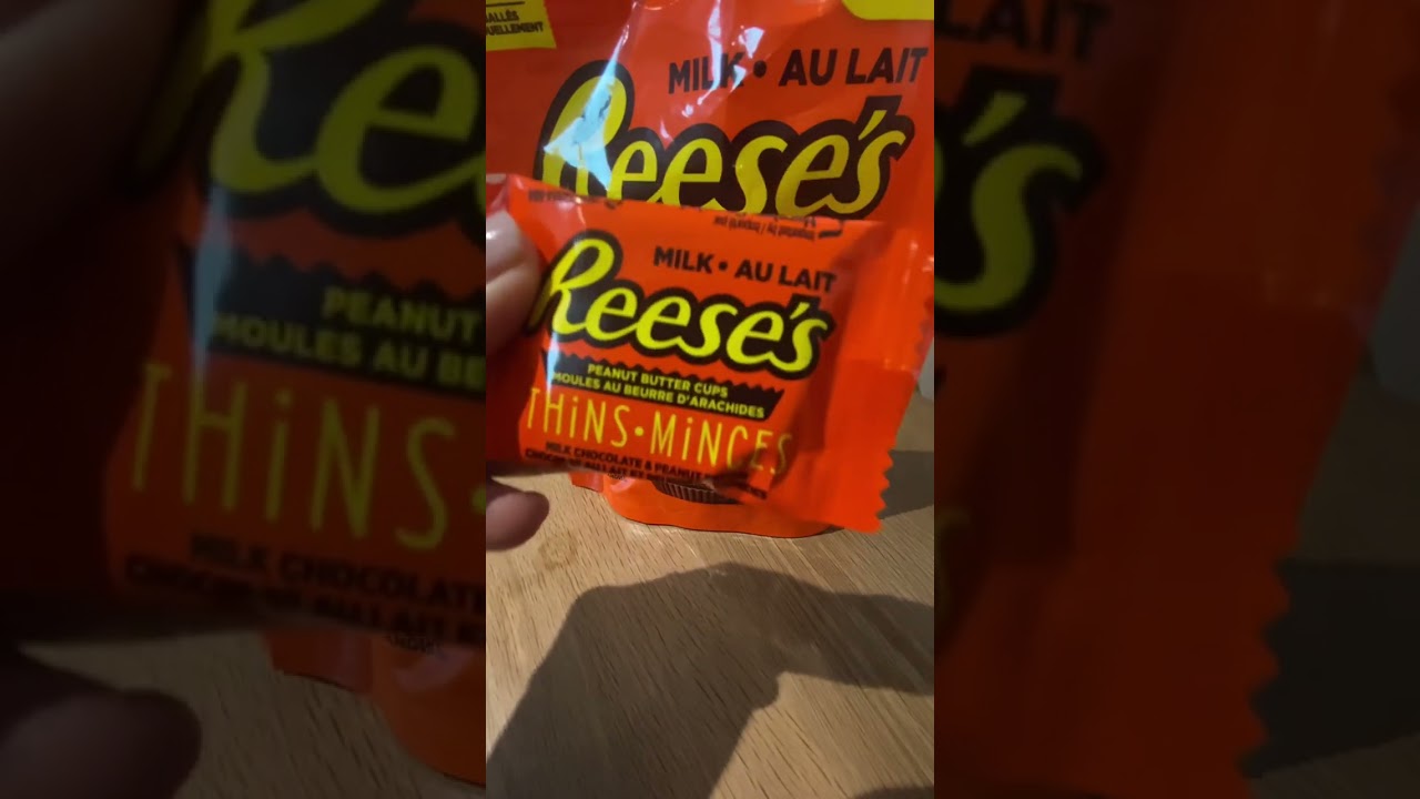 [ASMR] Satisfying Reese’s Peanut 🥜 Butter Cup Thins- Individually Wrap‼️#shorts #snack #satisfying