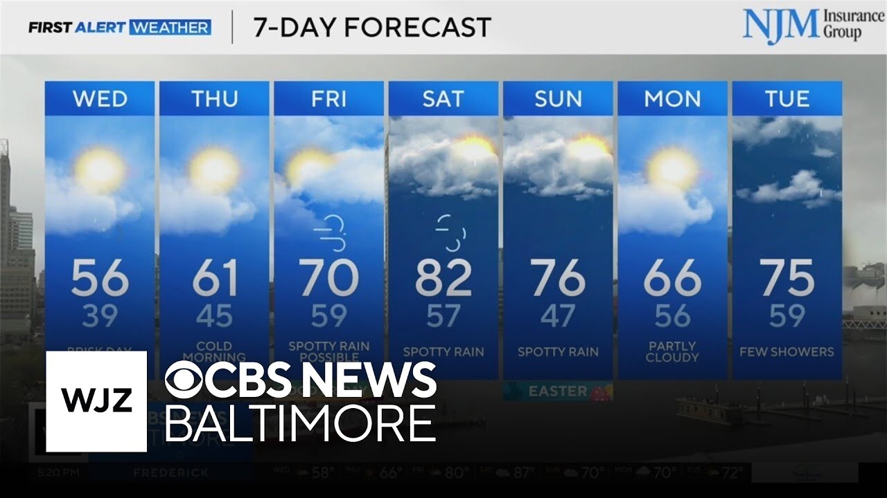 Brisk, but clear Wednesday in Maryland