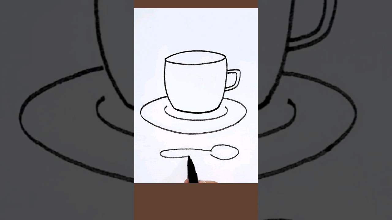 Draw ☕️ Coffee Cup #shorts #ytshorts #drawing