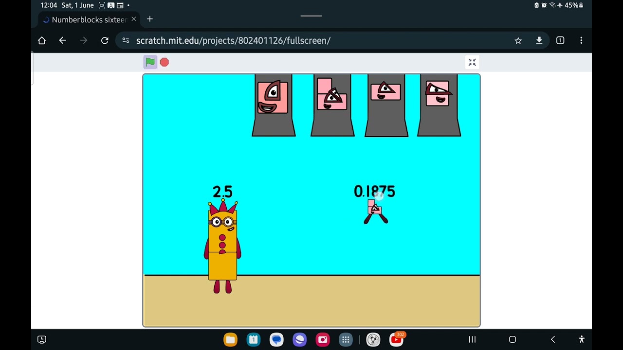 numberblocks sixteenths sandbox similartor