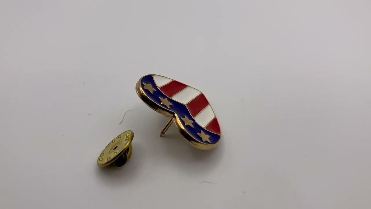 Heart Shaped American Flag Lapel Pin by StockPins.com
