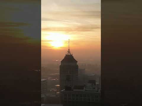 Sunrise from downtown Fresno, California