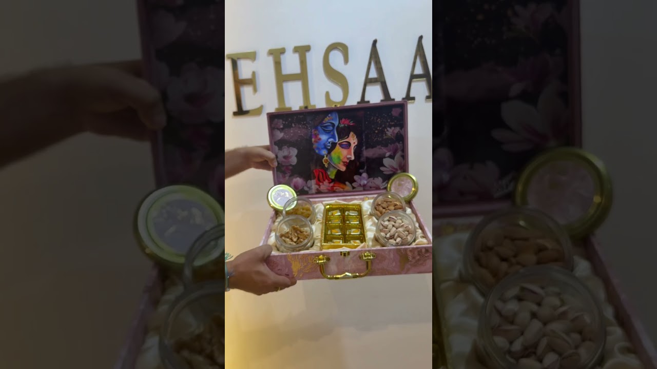 Premium 4-jar dry fruit box with elegant compartments perfect for festive gifting & celebrations.